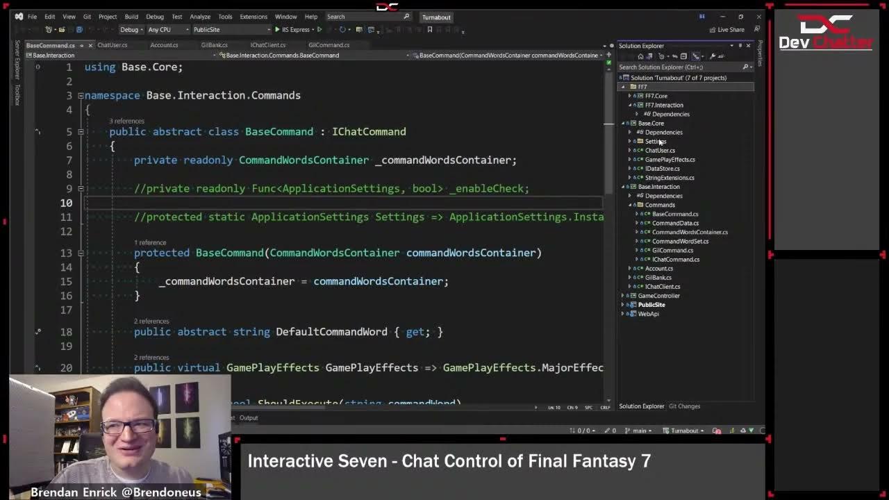 Coding Stream Chat Bot Live - FF7 Interaction - #dotnet #csharp #coding - YouTube