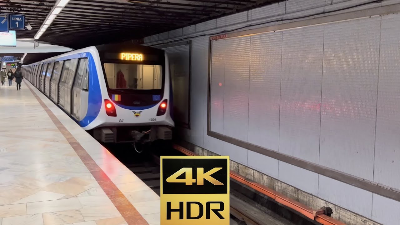 [4K 60fps HDR]Bucharest Metro-CAF trains at Universitate station on M2-Shot on iPhone 13 Pro Max ...
