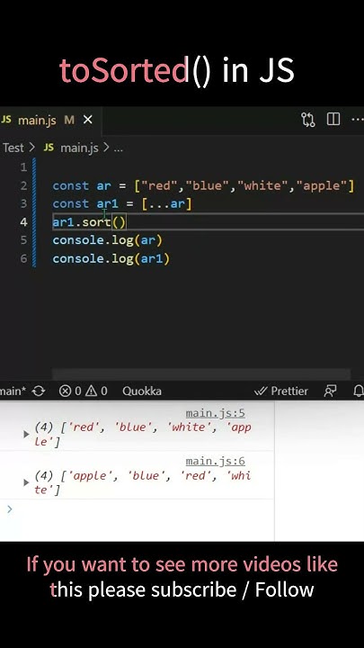You Should Do This Instead Of Sort Method For A New Sorted Array In Js