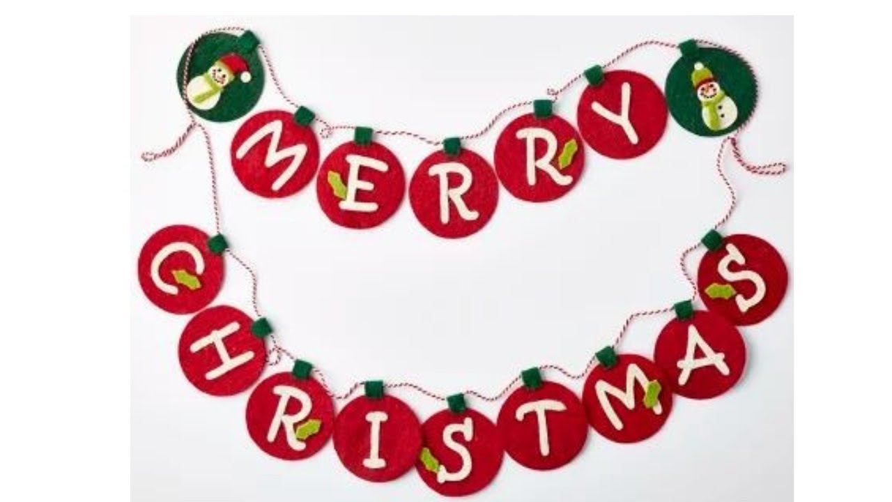 How to make Christmas banner / Diy banner for Christmas decorations ...