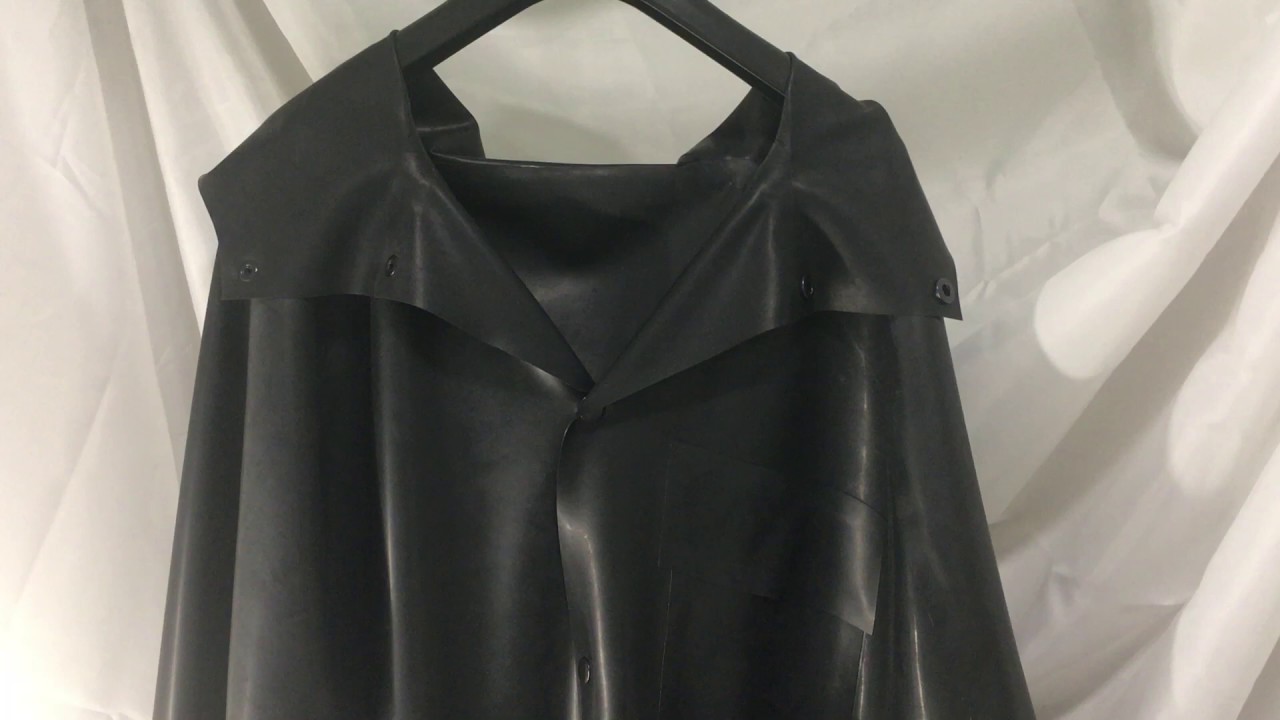 NATURAL RUBBER LATEX JACKET RAINCOAT UNLINED 3+1 POCKETS BLACK L-XXL 0 ...