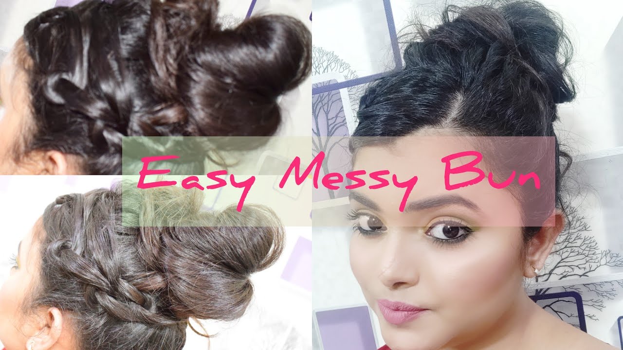 How to: Effortless MESSY BUN for Long Hair | Easy Everyday Messy Bun ...