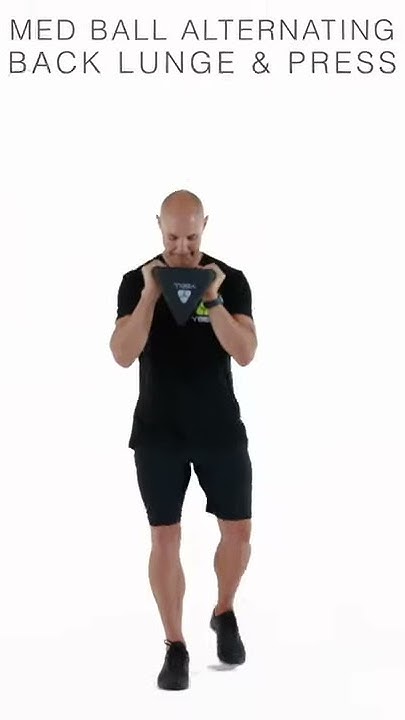 Medicine Ball Alternating Back Lunge & Press - YouTube
