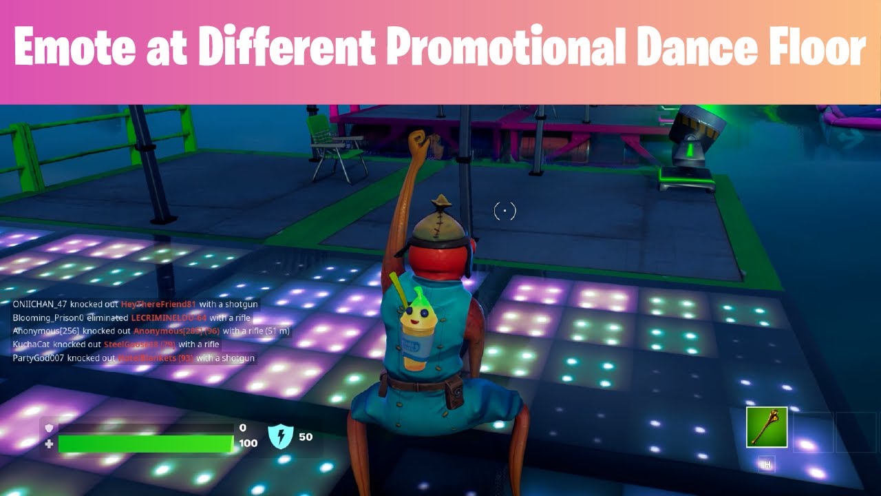 Fortnite วิธีทำ Emote at Different Promotional Dance Floor Locations ...