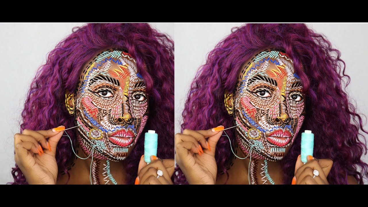SEWING MY OWN FACE?! ILLUSION MAKEUP | cakefacerj - YouTube
