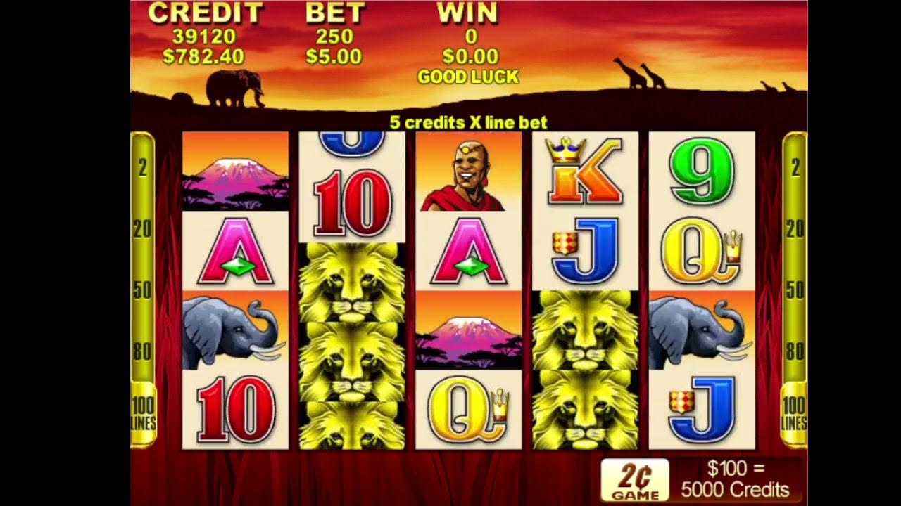 Aristocrat game 100 Lions Played at Max Bet with a Bonus Feature - YouTube