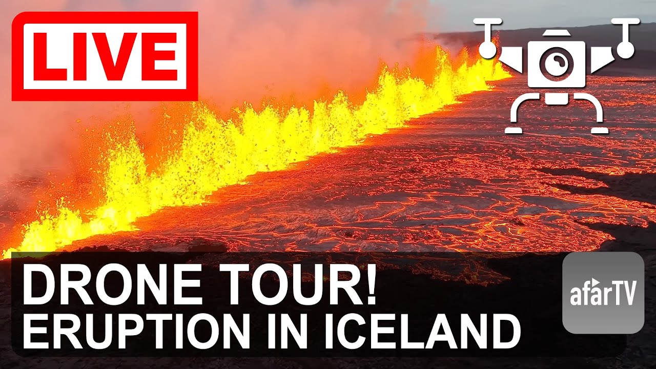 Jul 20, 2025: Drone Flight over the Erupting Volcano in Iceland (with ...