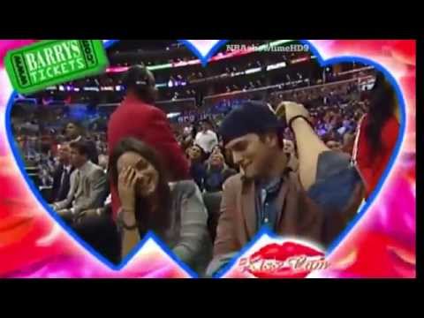 Mila Kunis & Ashton Kutcher's Kiss Cam Moment