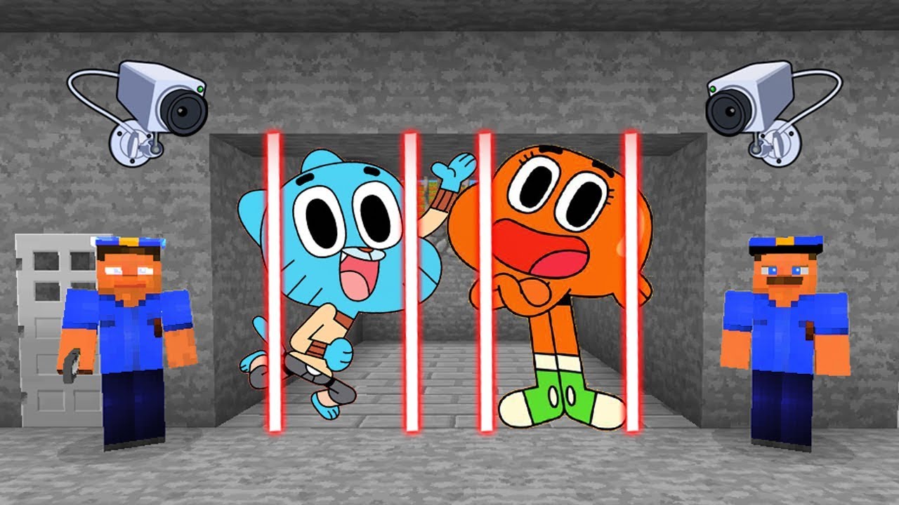 GUMBALL Y DARWIN PRESOS | MINECRAFT ESCAPA DE LA CÁRCEL ROLEPLAY - YouTube
