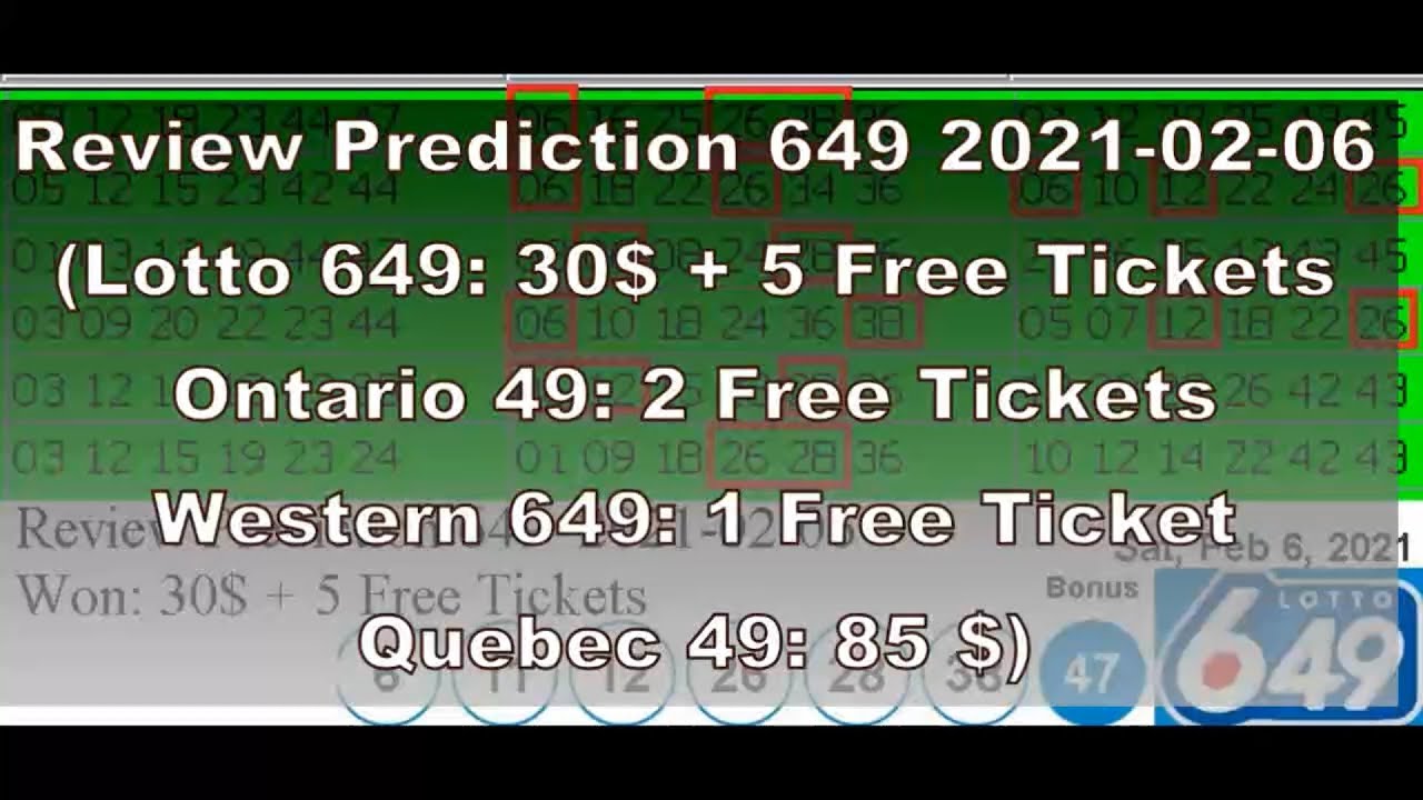 Review Winning Prediction Lotto 6.49 for 2021-02-06 - YouTube