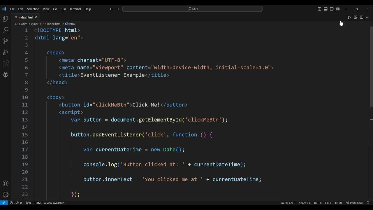 Javascript Html Dom Eventlistener Youtube