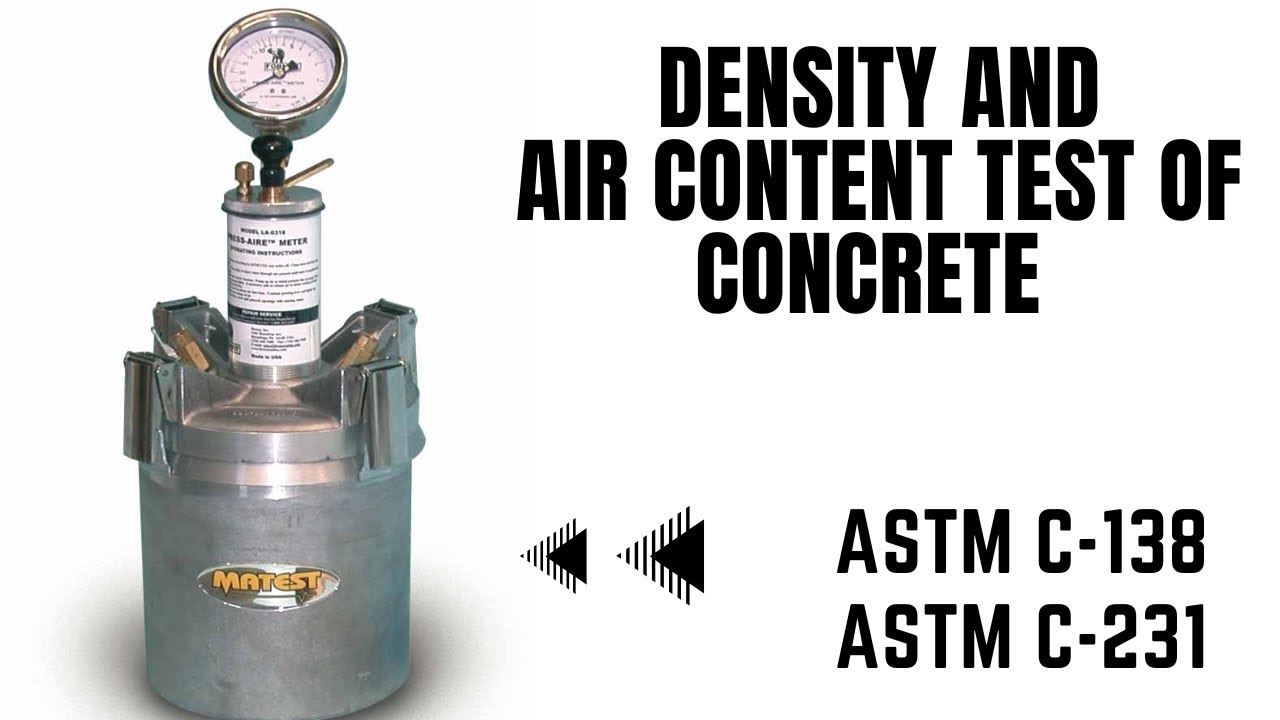 Density |Air Content| tests of Concrete.|Fresh Properties of concrete ...