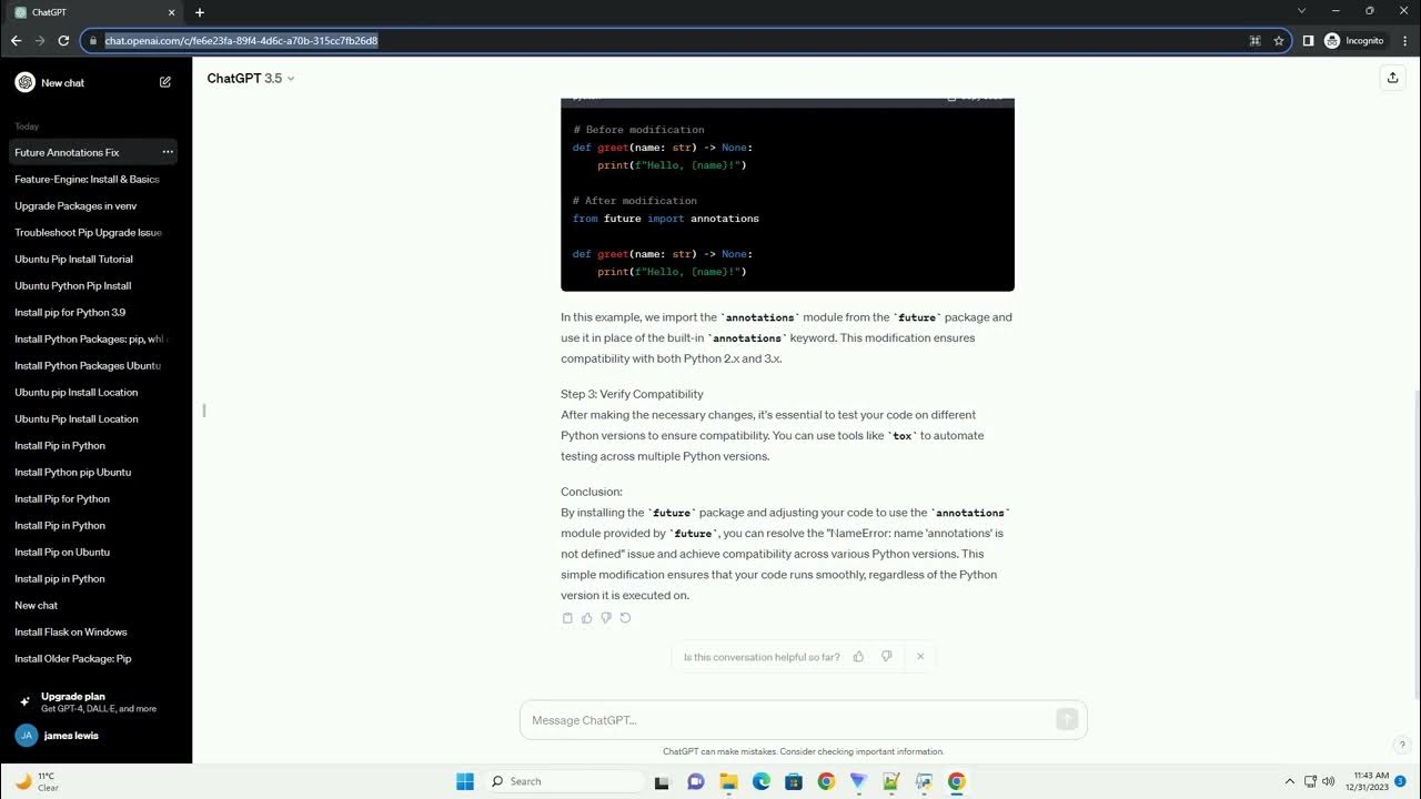 Pip Install Future Feature Annotations Is Not Defined Youtube