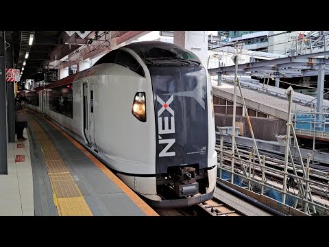 E259系ｸﾗNe021+Ne003編成(共に旧塗装)が特急成田エクスプレス32号新宿行きとして渋谷駅3番線を発車するシーン(2232M) 2023.5.31 - YouTube