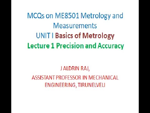 MCQs Metrology and Measurements Lecture I Unit I - YouTube