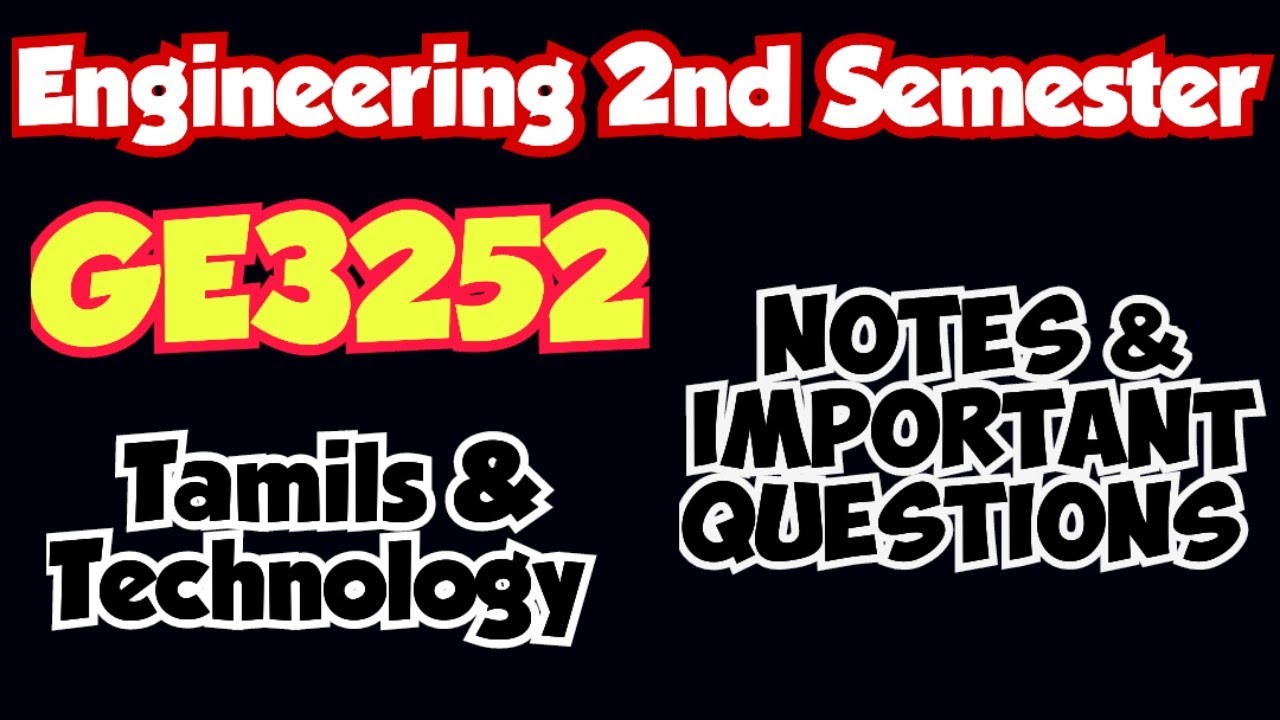 GE3252|Important questions|Tamils and Technology|Notes|with|Important ...