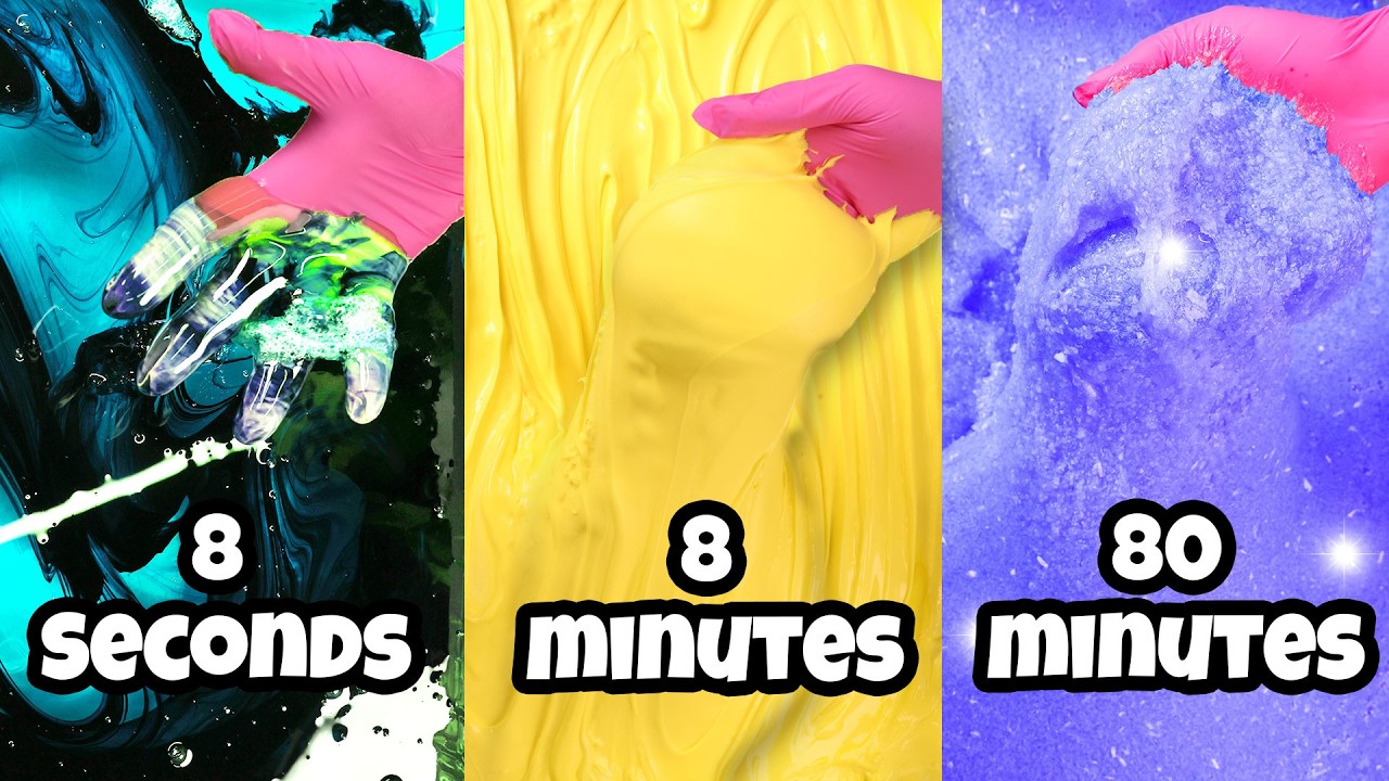 8-Seconds Vs. 8-Minutes Vs. 80-Minutes Slime Making Challenge! - YouTube