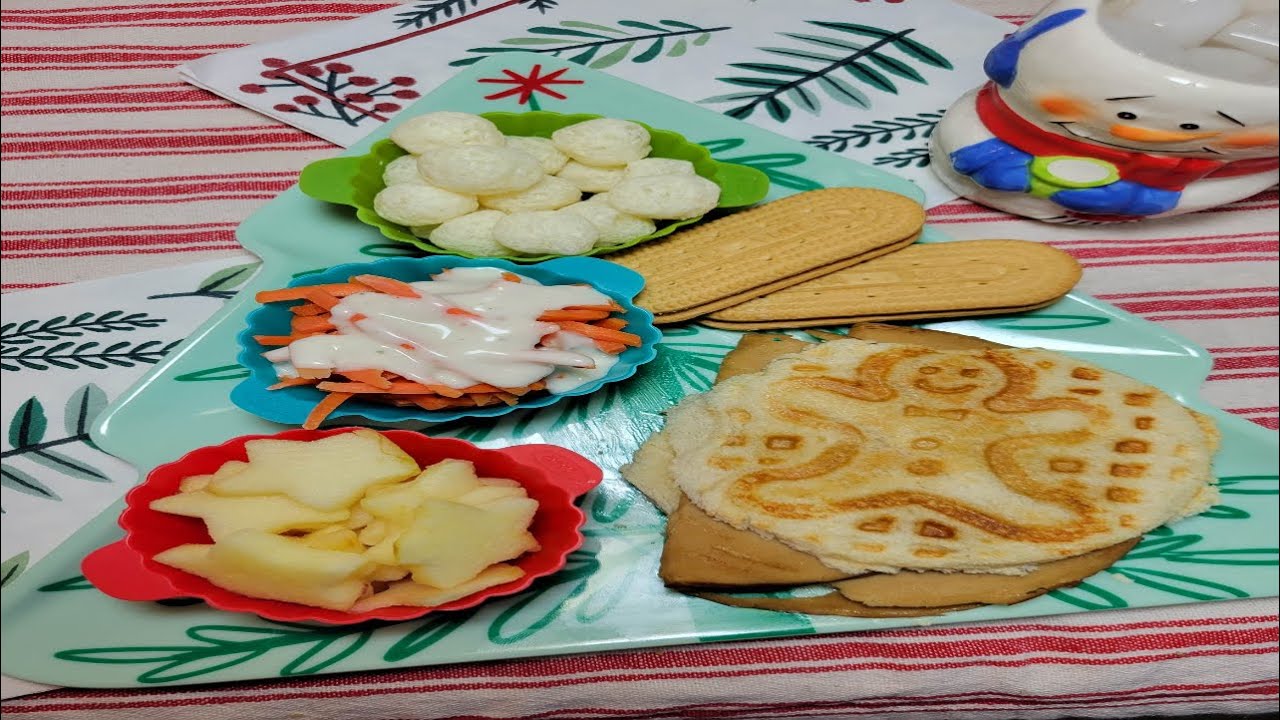 Snowman and Christmas Tree Lunch! Holiday Lunch! - YouTube