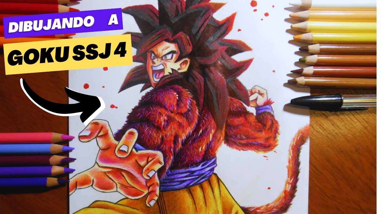 Dibujando a Goku ssj4 colaboración con @FELIPE_ART /Drawing Dragon ball ...