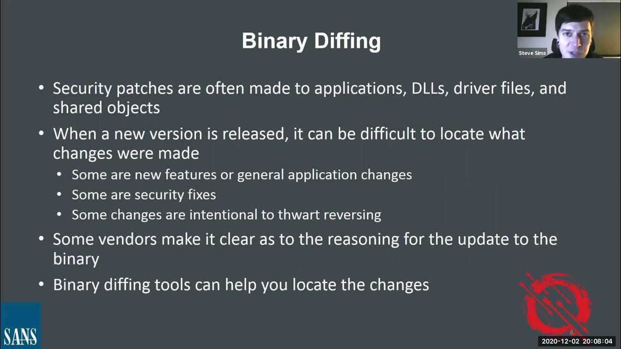 Binary and Patch Diffing for Bug Hunting and Weaponization - YouTube