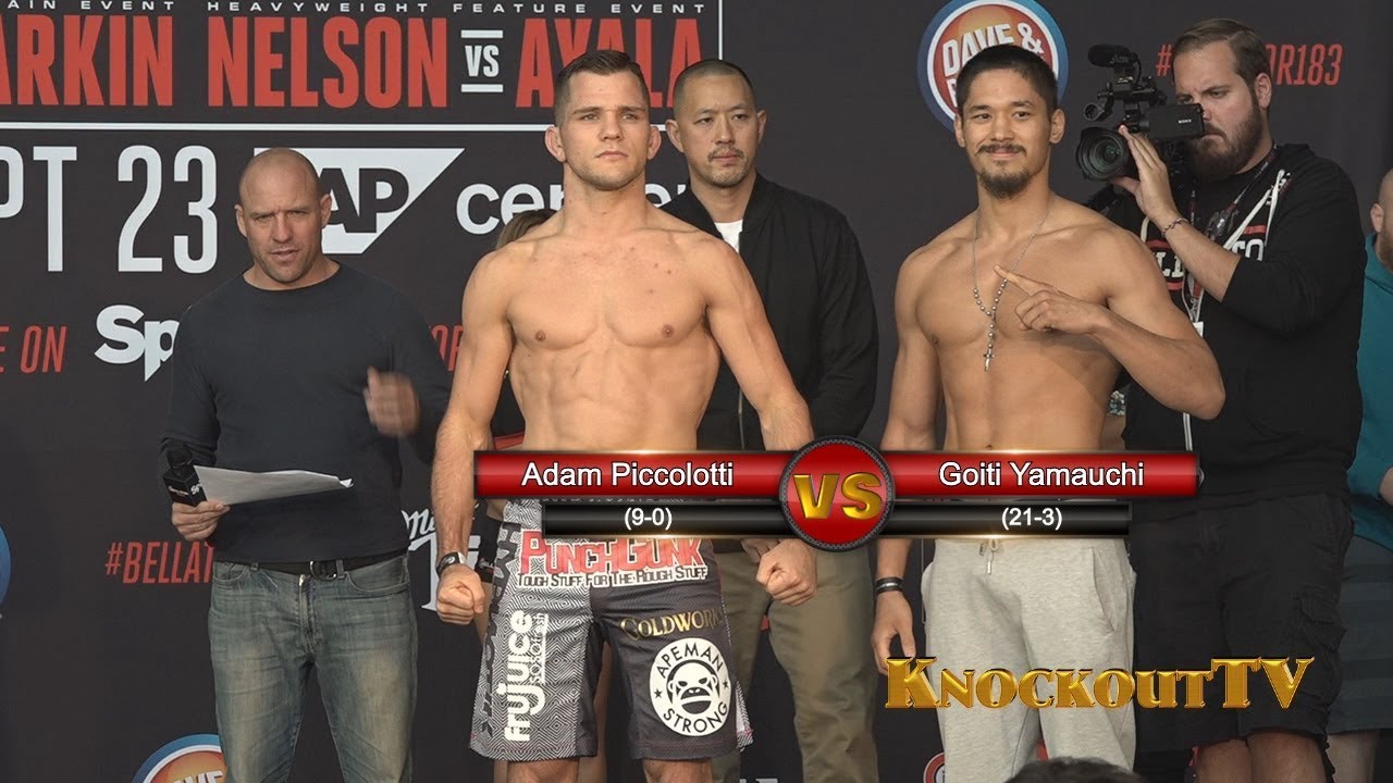 BELLATOR 183 OFFICIAL WEIGHIN Adam Piccolotti vs. Goiti Yamauchi - YouTube