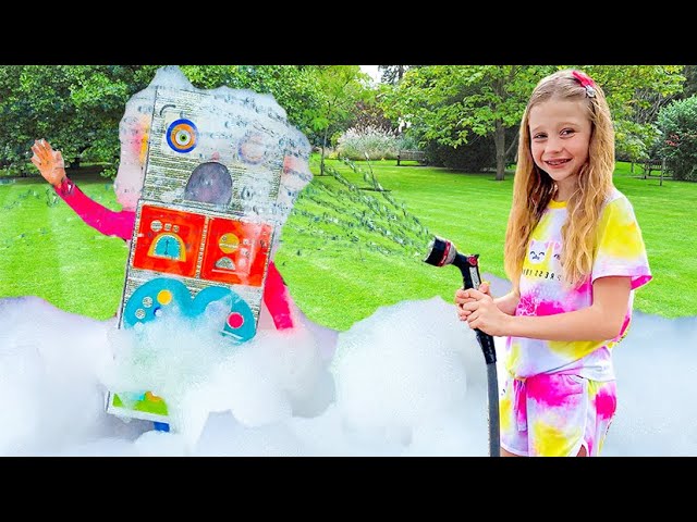 Nastya helps dad with the housework with the help of a robot - Videos ...