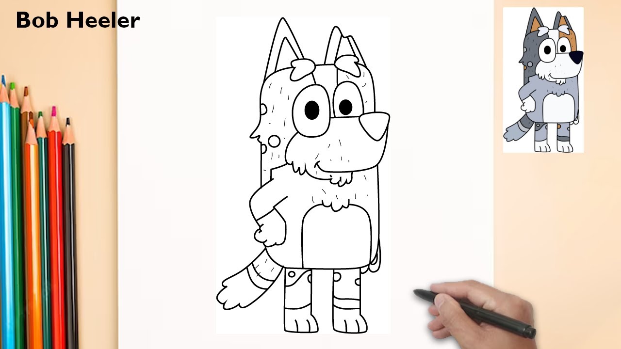 How to Draw Bob Heeler from Bluey Step by Step - YouTube