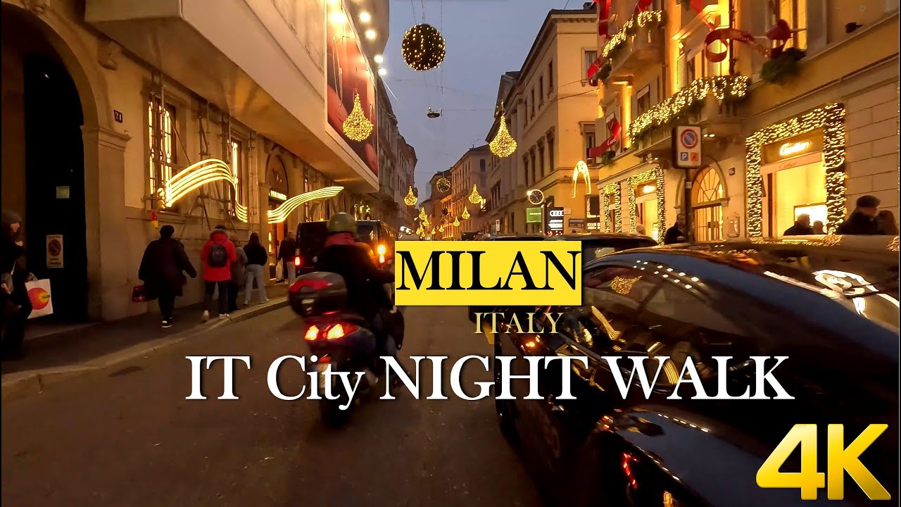 Milan - italy - It City Night Walk - My Home Office Music - YouTube
