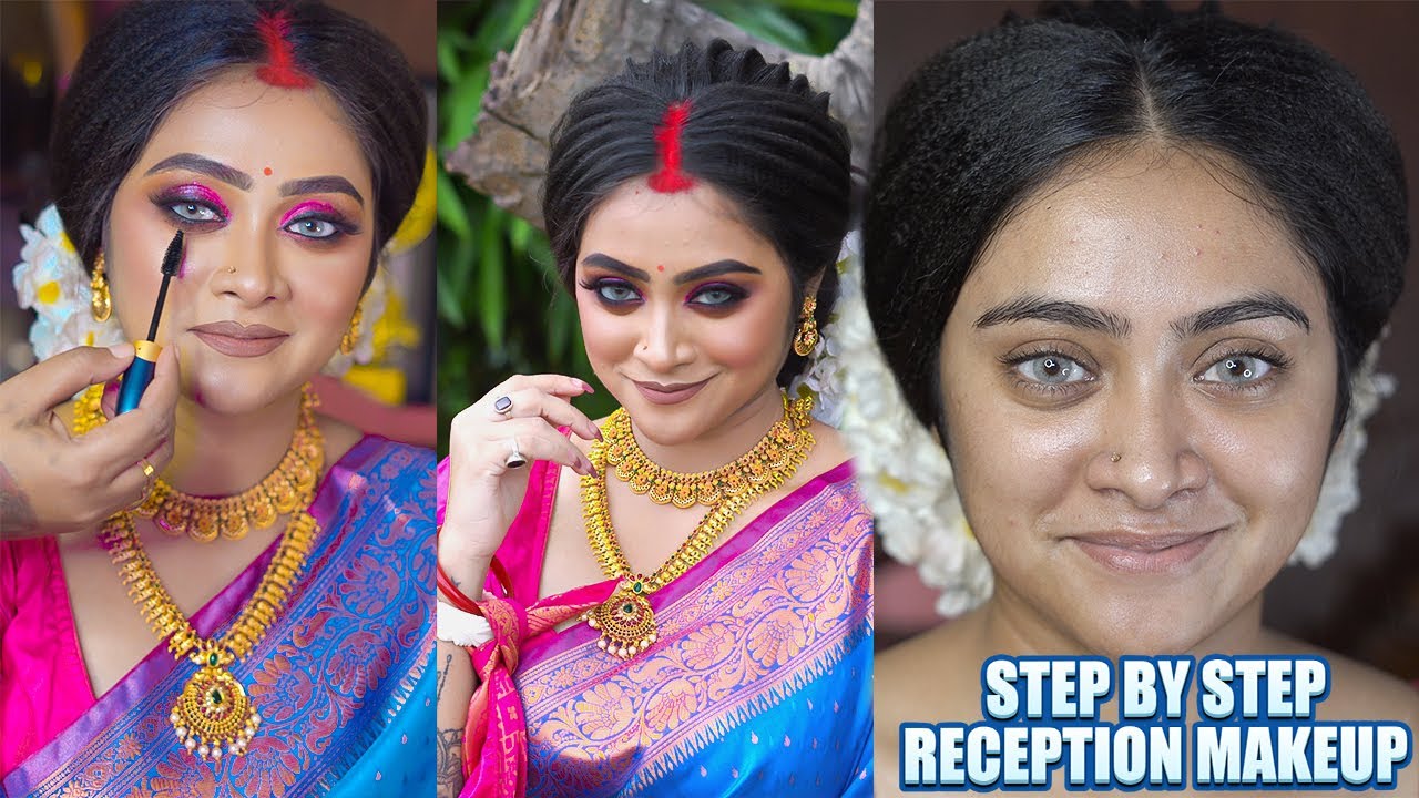Step By Step Reception Makeup // Simple Make-up // Step By Step Makeup ...