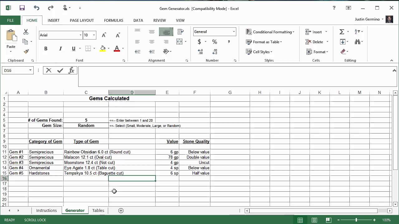 DM Tool: Gem Generator - YouTube