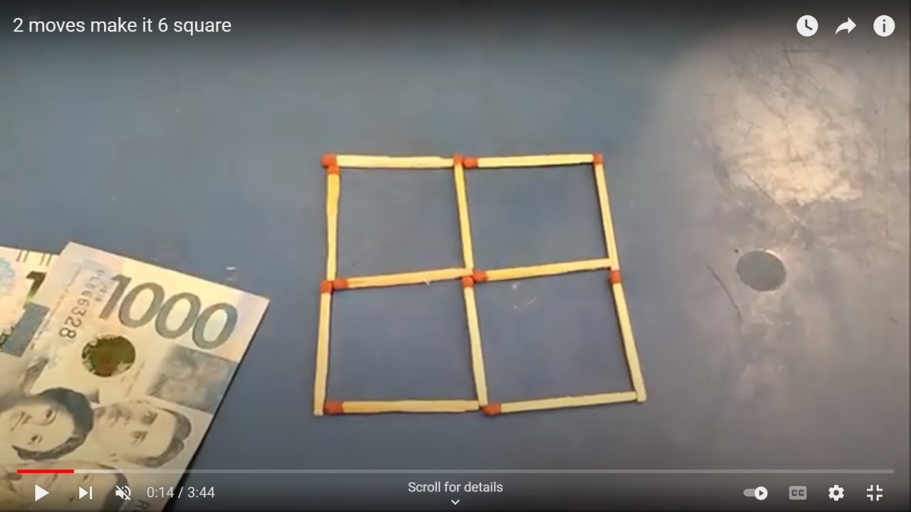2 moves make it 6 square - YouTube
