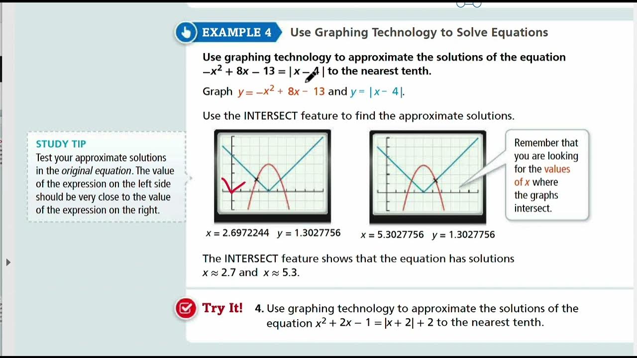 EnVision Algebra 2 Lesson 1-5: Solving Equations and Inequalities by ...