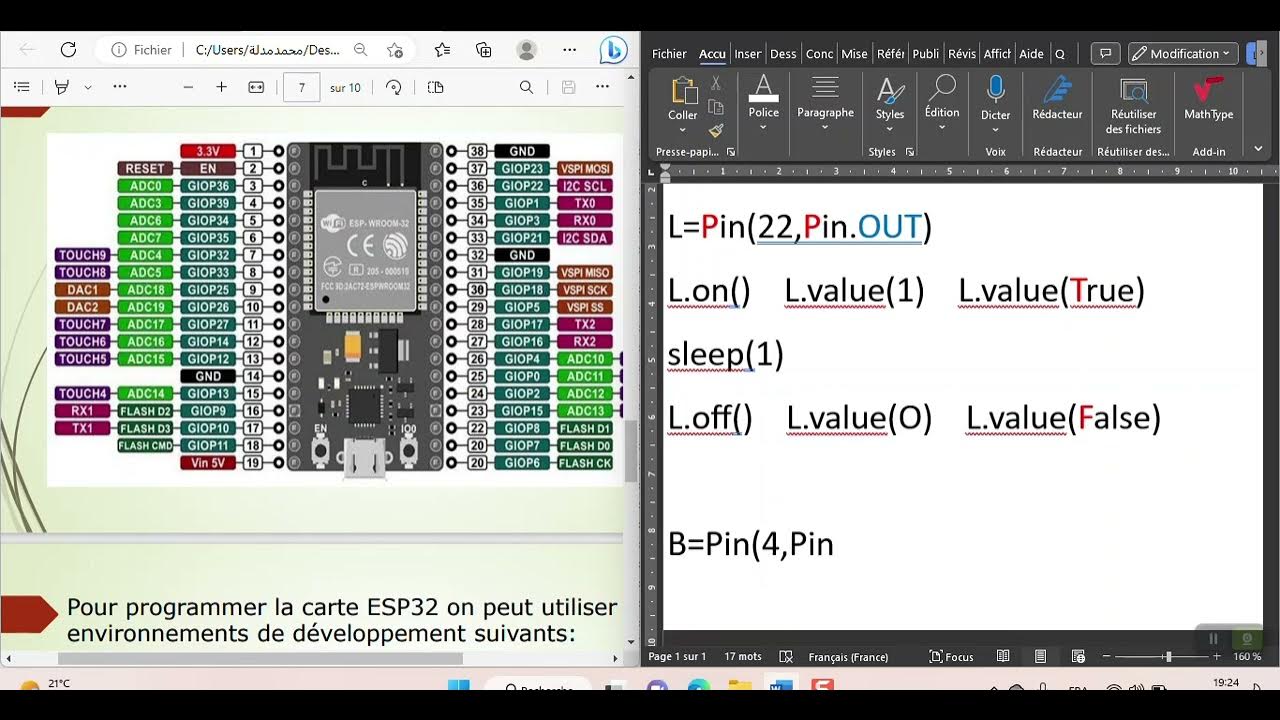 ESP32-micropython 2 1ére année et 2éme année sc secondaire Tunisie - YouTube