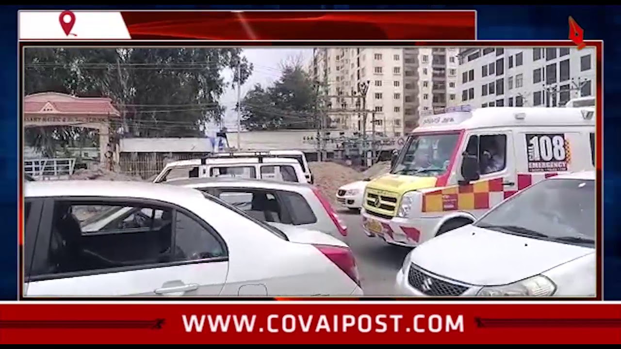 Ambulance stuck in traffic at Kavundampalayam in Coimbatore - YouTube