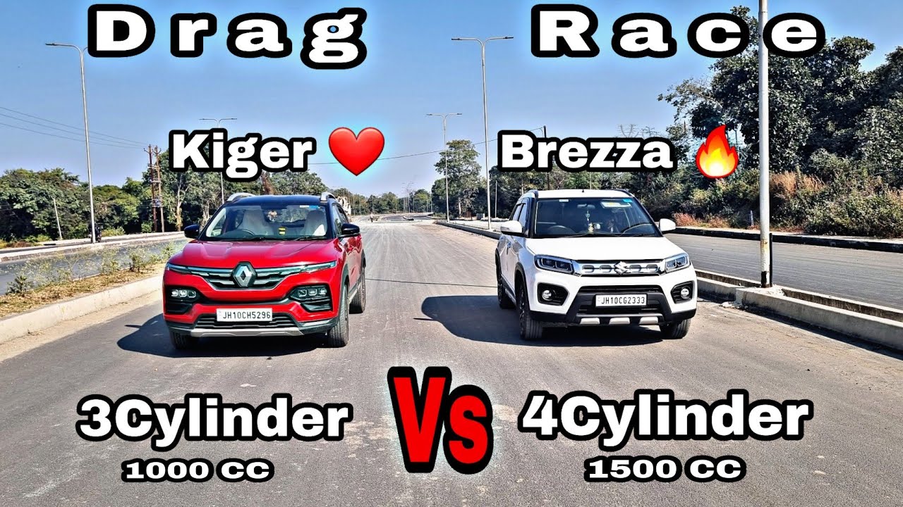 Drag Race: Kiger Turbo vs Vitara Brezza 🫡🔥एक तरफा जीत 🫵🚀 #rhinors # ...