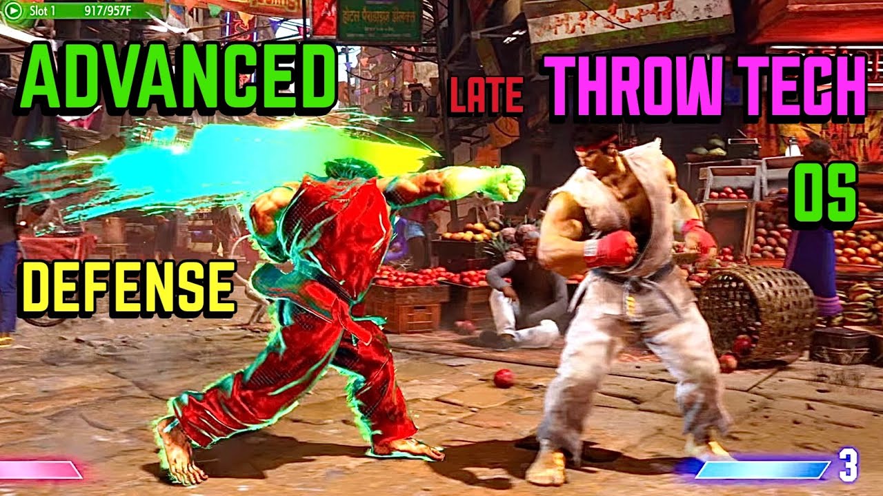 SF6 Advanced DEFENSE Tutorial - LATE Throw Tech OS 💡[ SF6 Tutorial 🤩 ...