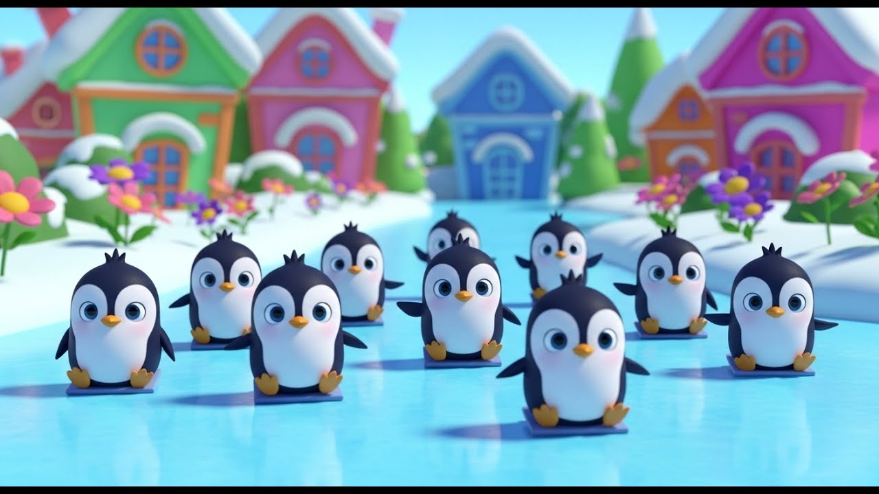 Ten Little Penguins Slide on Ice | Best Nursery Rhymes and Kids Songs ...