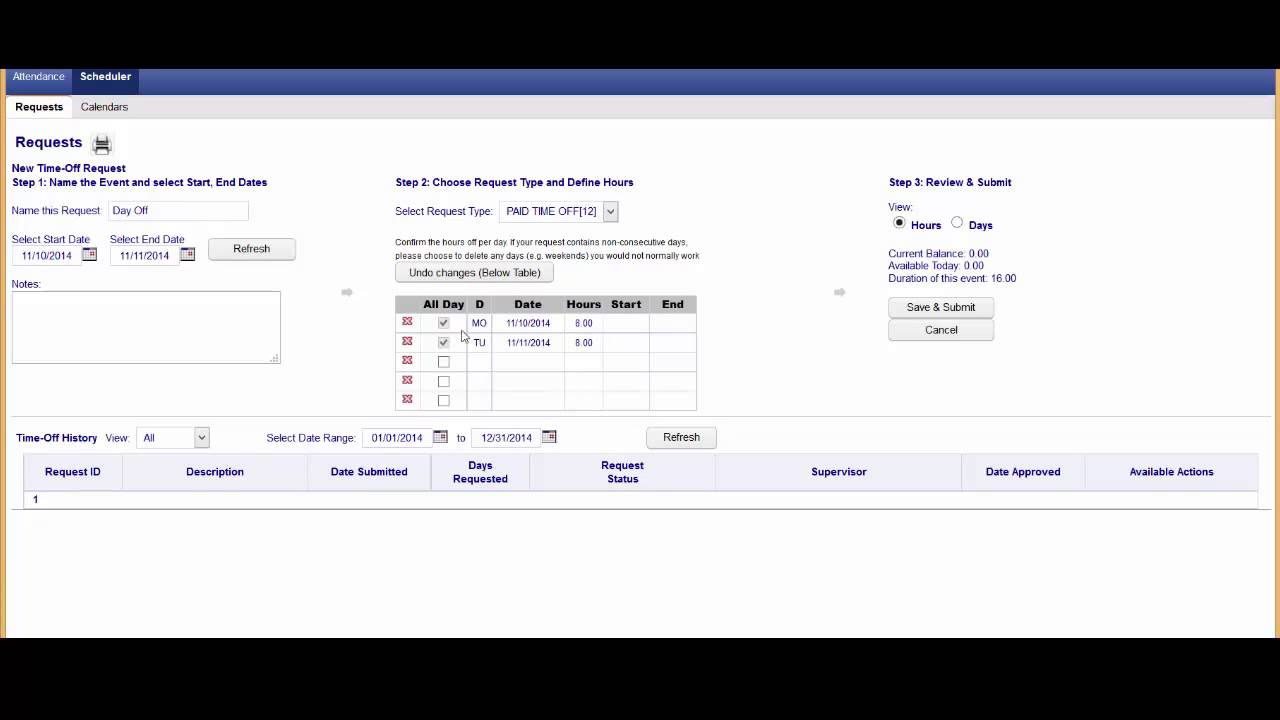 Requesting Time Off - Workforce Time - YouTube