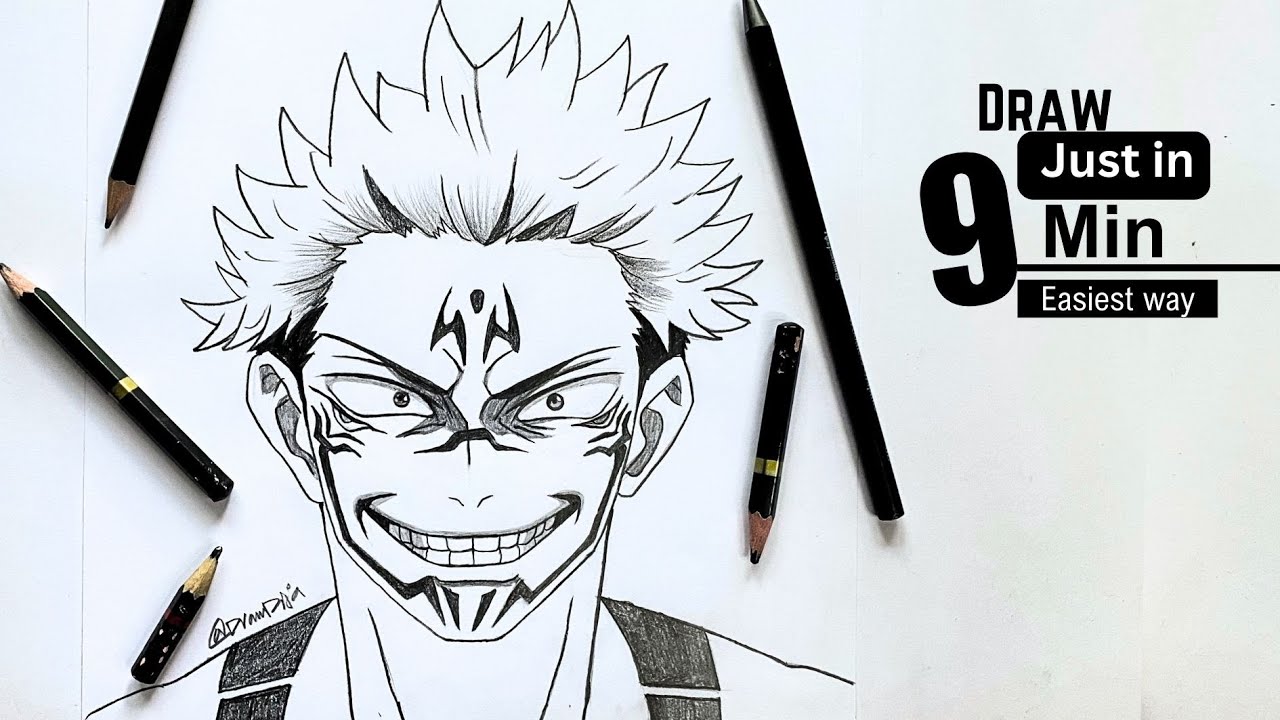 How to Draw Anime || How to Draw Ryomen Sukuna || Easy Anime Drawing ...