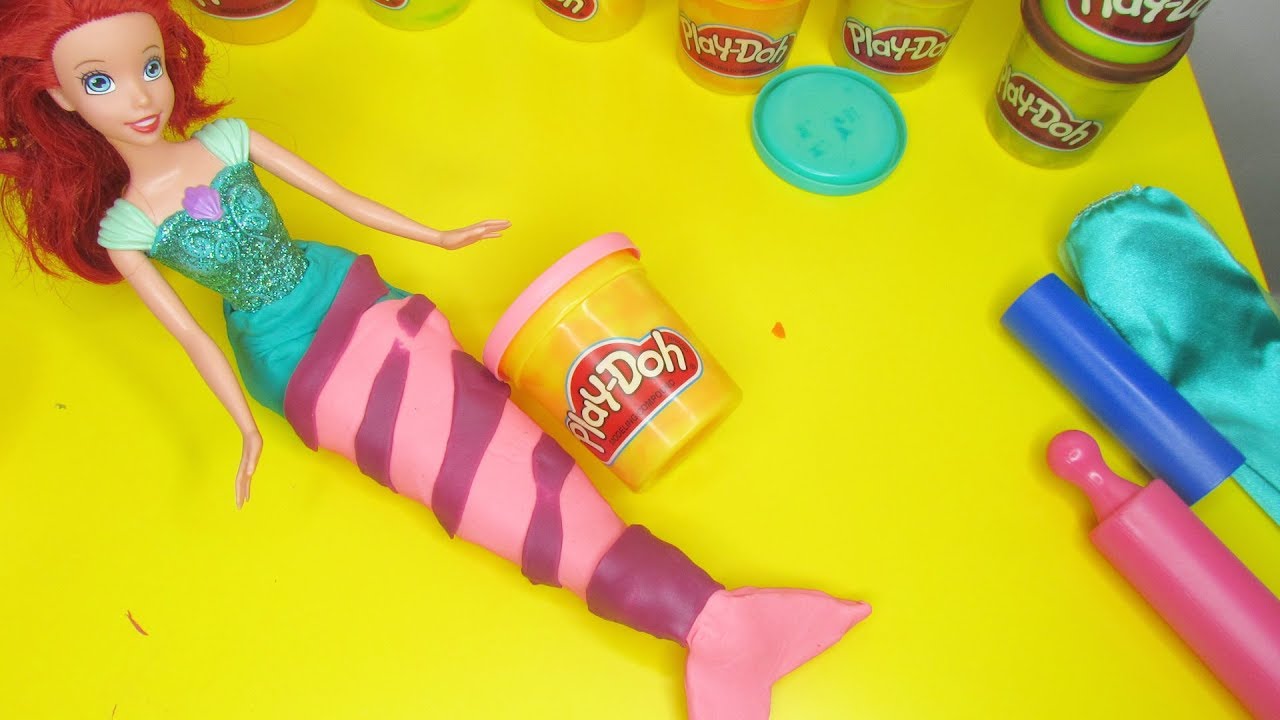 Play Doh Fun Turns Disney Princess Ariel into Mermaid - YouTube