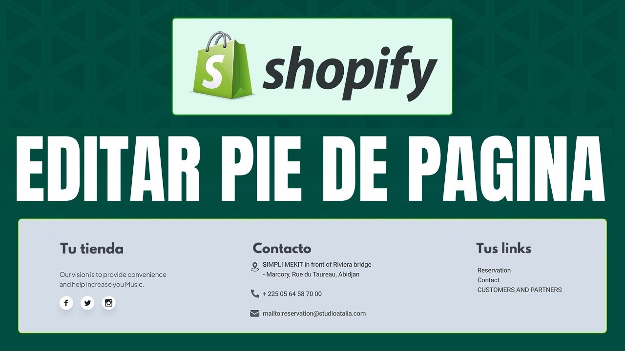 Cómo Editar el PIE de Página de tu Tienda Shopify (2024) Cambiar pie de ...