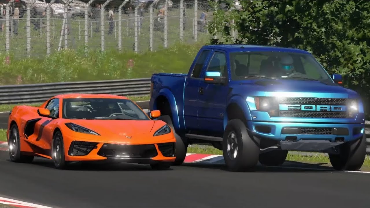 Ford F-150 SVT Raptor '11 vs Chevrolet Corvette C8 Stingray '20 at ...