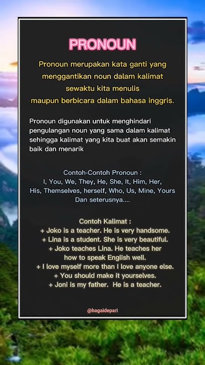 Pronoun - Kata Ganti - YouTube