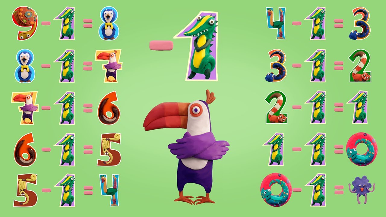 123 Clay Tale - Learn Subtraction -1 with Clay Animals | Multhouse ...