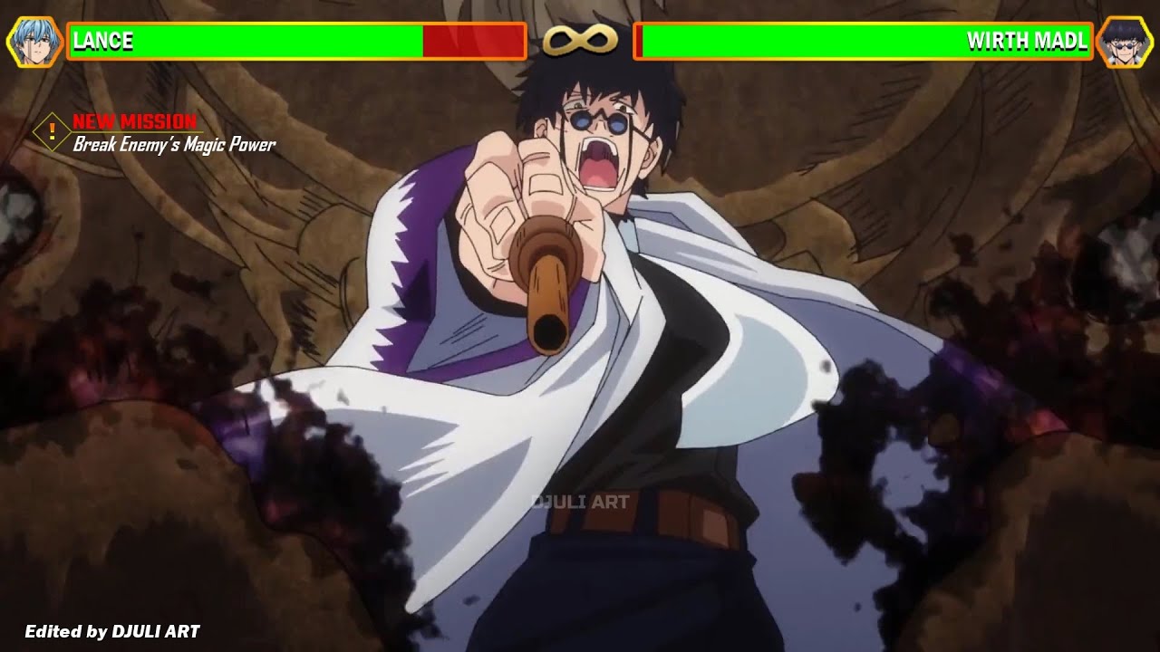 Lance vs. Wirth Madl WITH HEALTHBARS | Mashle: Magic And Muscles ...