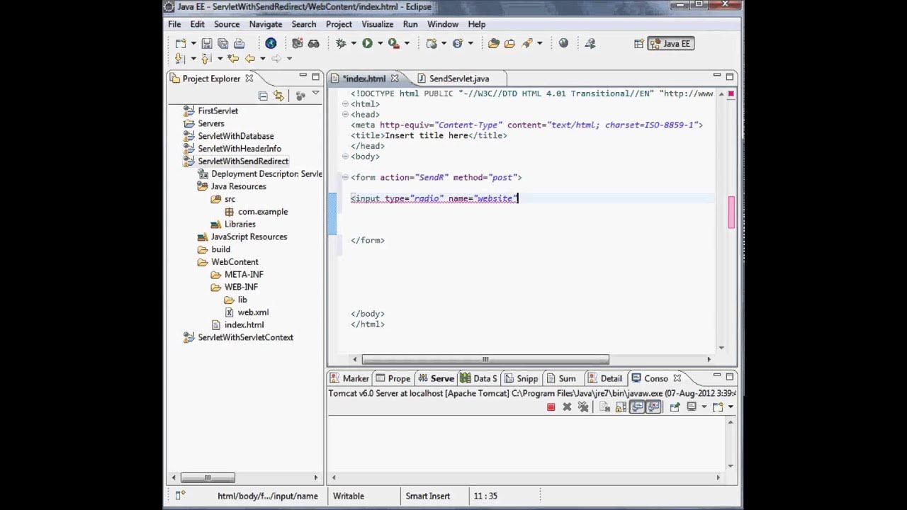 Servlet Chapter 15 - HandsOn with SendRedirect - YouTube