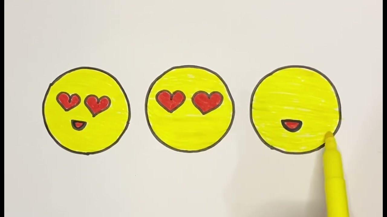 How to draw emoji with a heart - drawings and coloring pages for ...