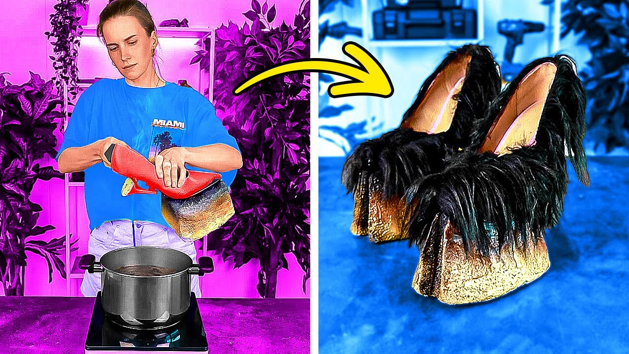 Making CRAZY Shoes Out of Random Stuff! 😜 - YouTube