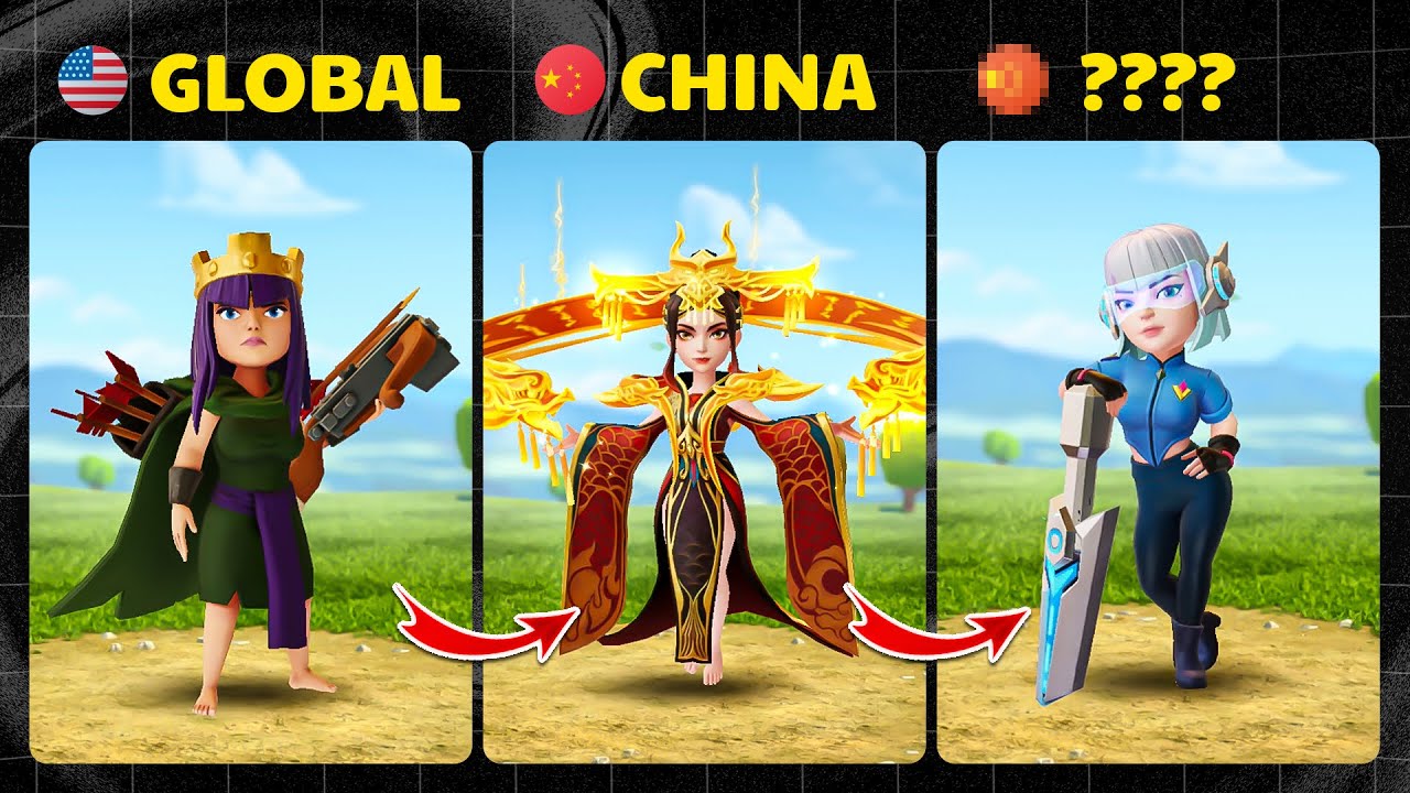 🚀 NEW Archer Queen Skins in China Server - Clash of Clans - YouTube