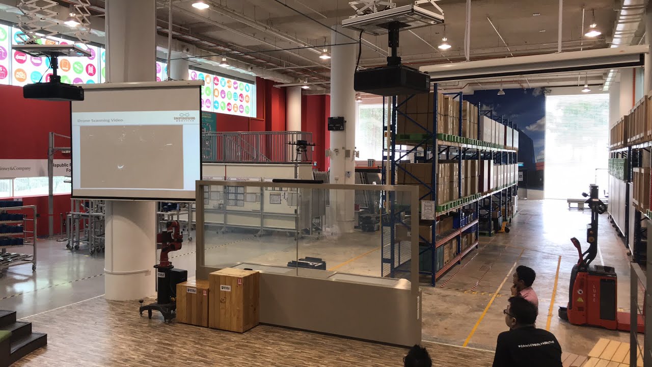 Infinium Scan warehouse drone demonstration in front of live audience ...